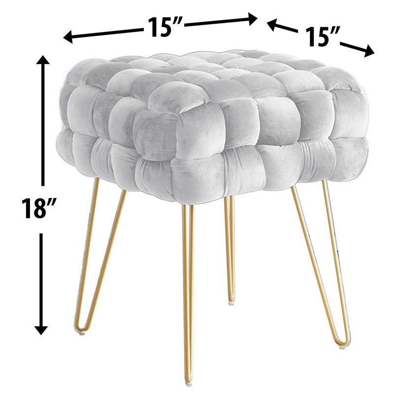 Everly Quinn Fleming Velvet Ottoman & Reviews | Wayfair