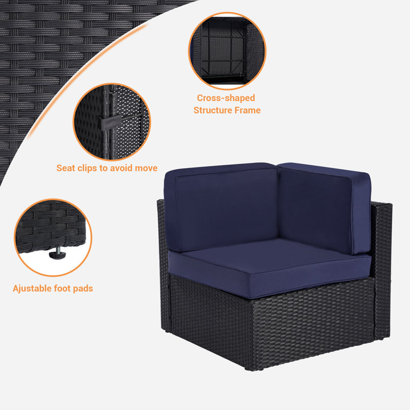 Latitude Run® Jaiah 6 - Person Outdoor Seating Group with Cushions ...