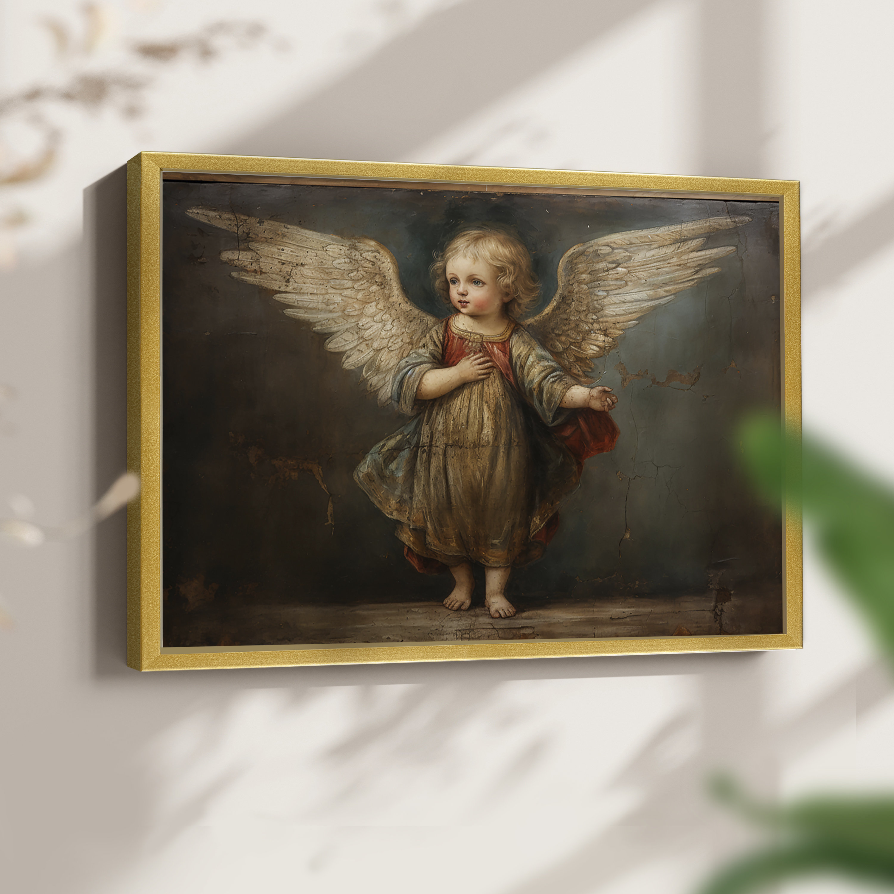 Fleur De Lis Living Angels From Above-L -Framed Print - Restickable ...