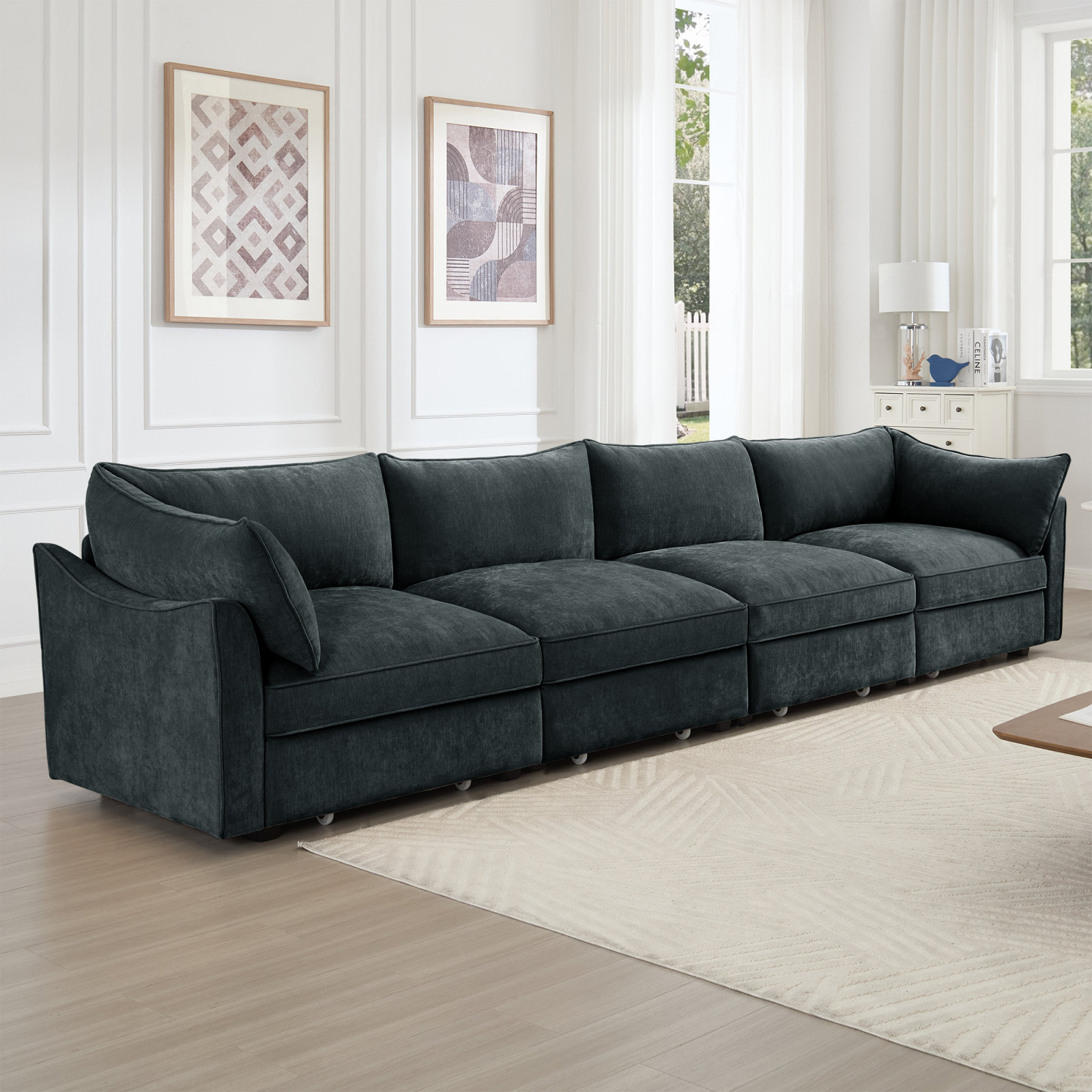 Latitude Run® Super Large Wide And Deep Seat Sofa Couch For 4 Persons ...