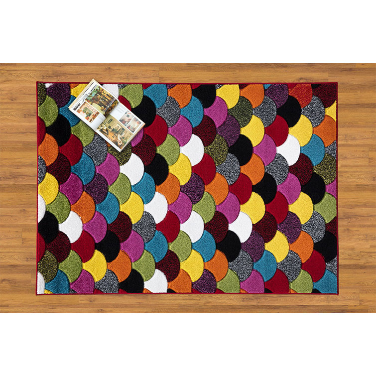Milano Rugs Multi Colour Machine Woven Hand Hooked Area Rug & Reviews ...