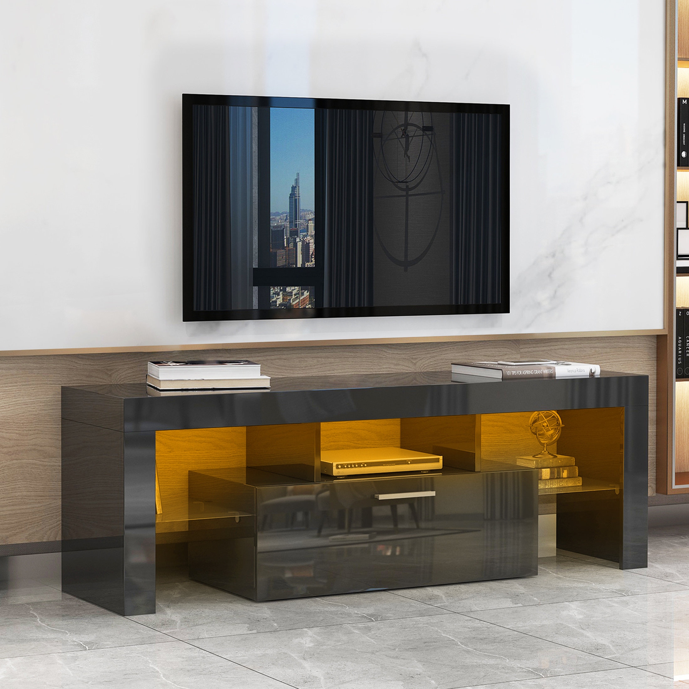 Wrought Studio™ Fashionable TV Stand With LED Light Belt & Remote ...