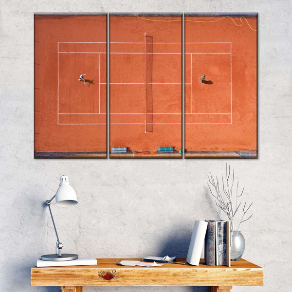 Latitude Run® Wuppertal Tennis Court Wall Art Multi Piece Canvas Print ...
