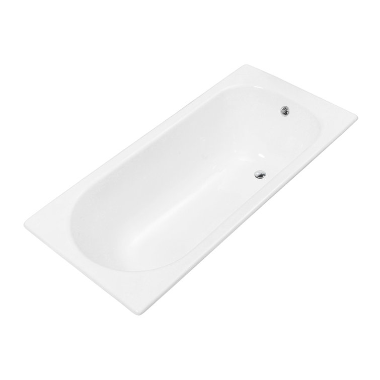 StreamlineBath 63" Streamline Drop-In Soaking Cast Iron Bathtub With ...