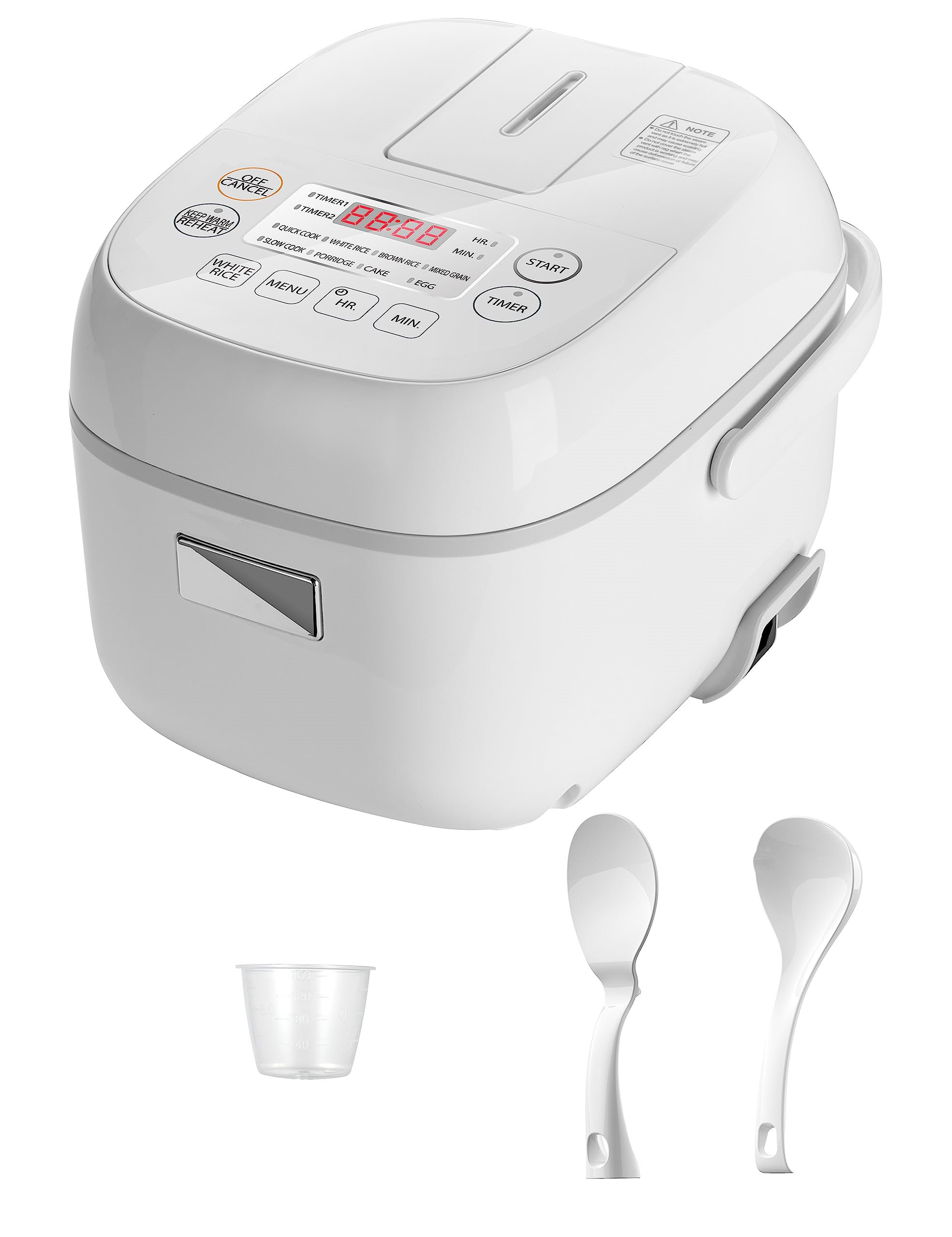 MODERN WALLS LLC Mini Rice Cooker, 3 Cups Uncooked Small Rice Cooker ...