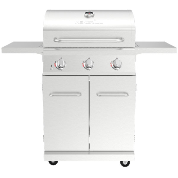 Nexgrill Stainless Steel 3-Burner Propane Gas Grill with Foldable Side ...