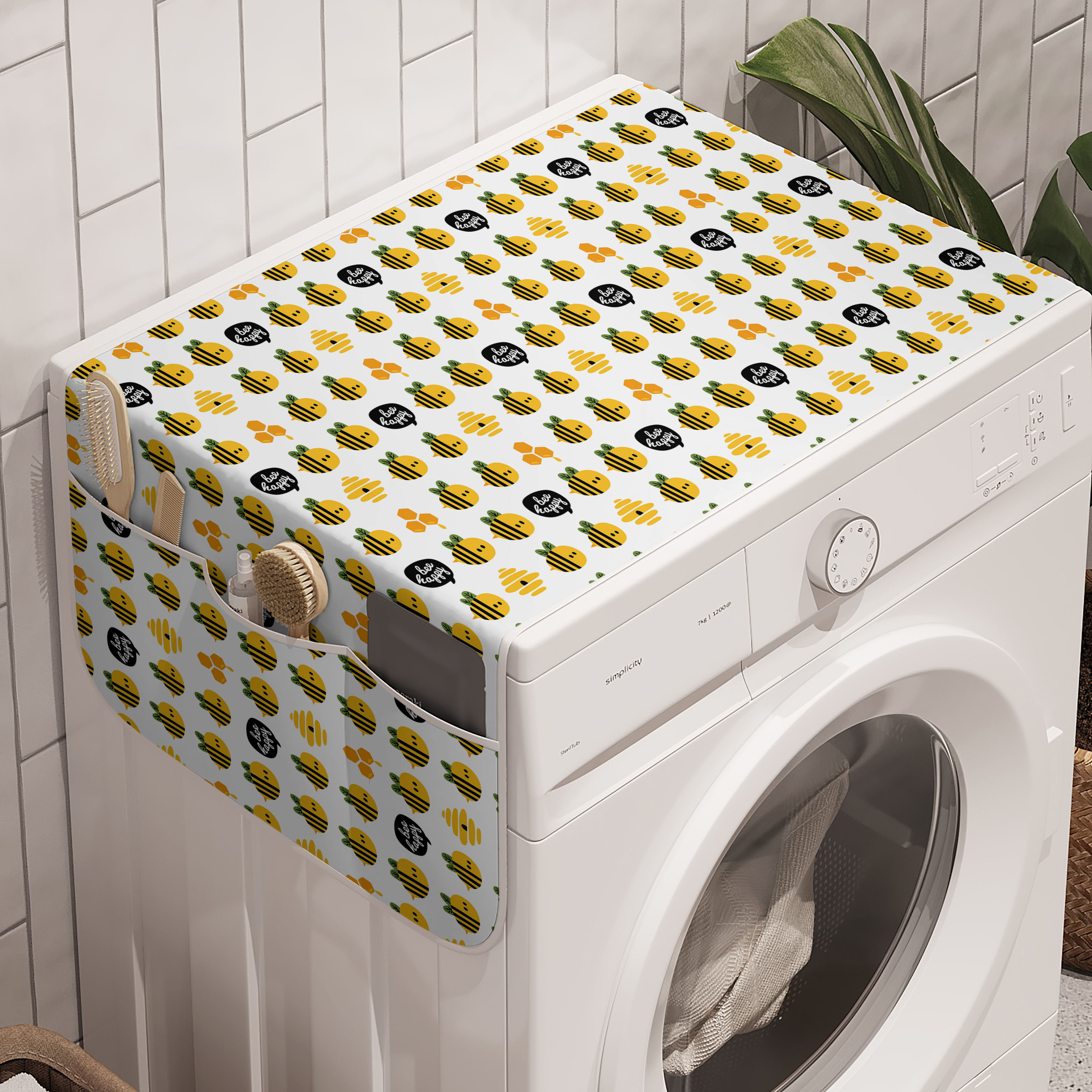East Urban Home Bee Washing Machine Organizer Pack of 2 47" x 18.5 ...