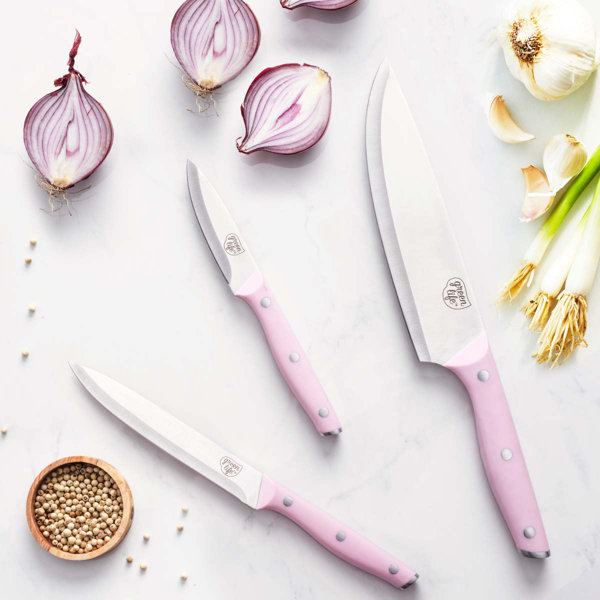 GreenLife High Carbon Stainless Steel 3 Piece Knife Set With Covers ...