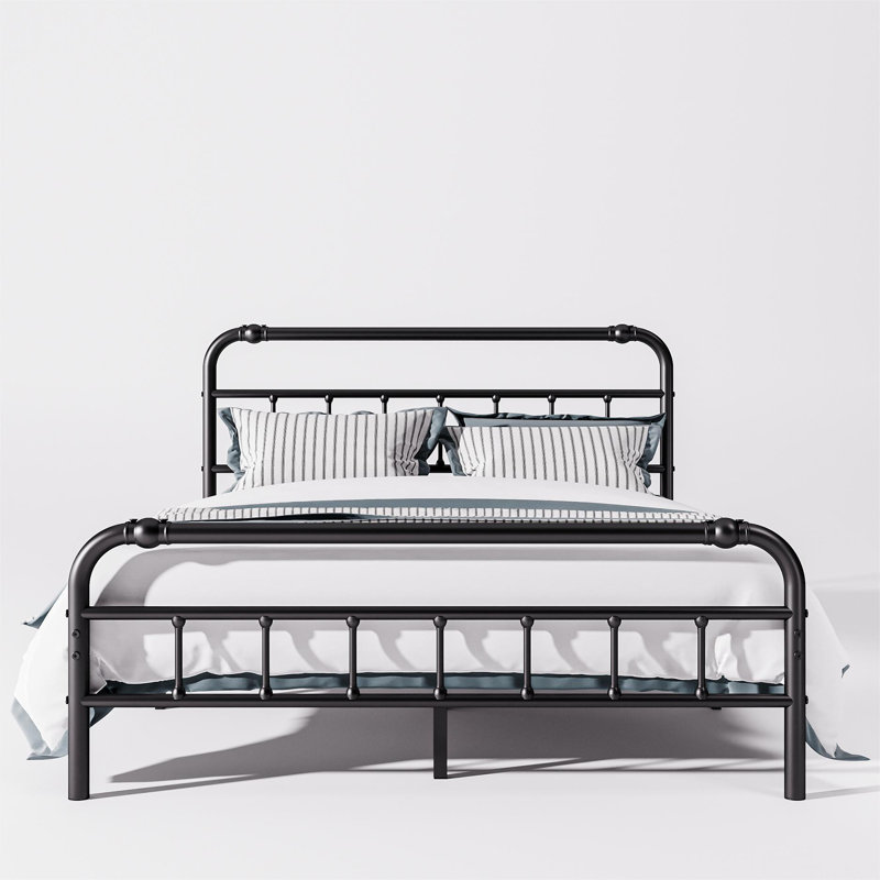 Ebern Designs Ableton Heavy-Duty Anti-Sway 18-inch Steel Tube Iron Bed ...