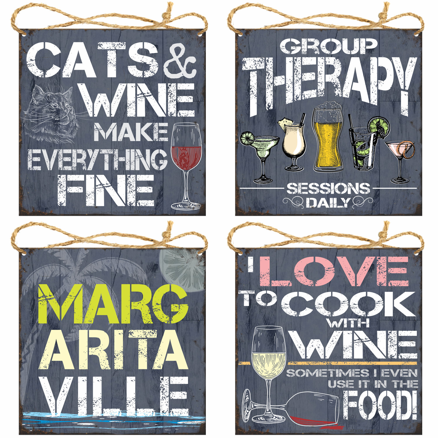 ATX CUSTOM SIGNS 4 Piece Margaritaville Sign, Group Therapy Sessions ...
