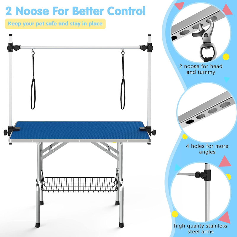 Sapphome Metal Adjustable and Foldable Electric Grooming Table ...