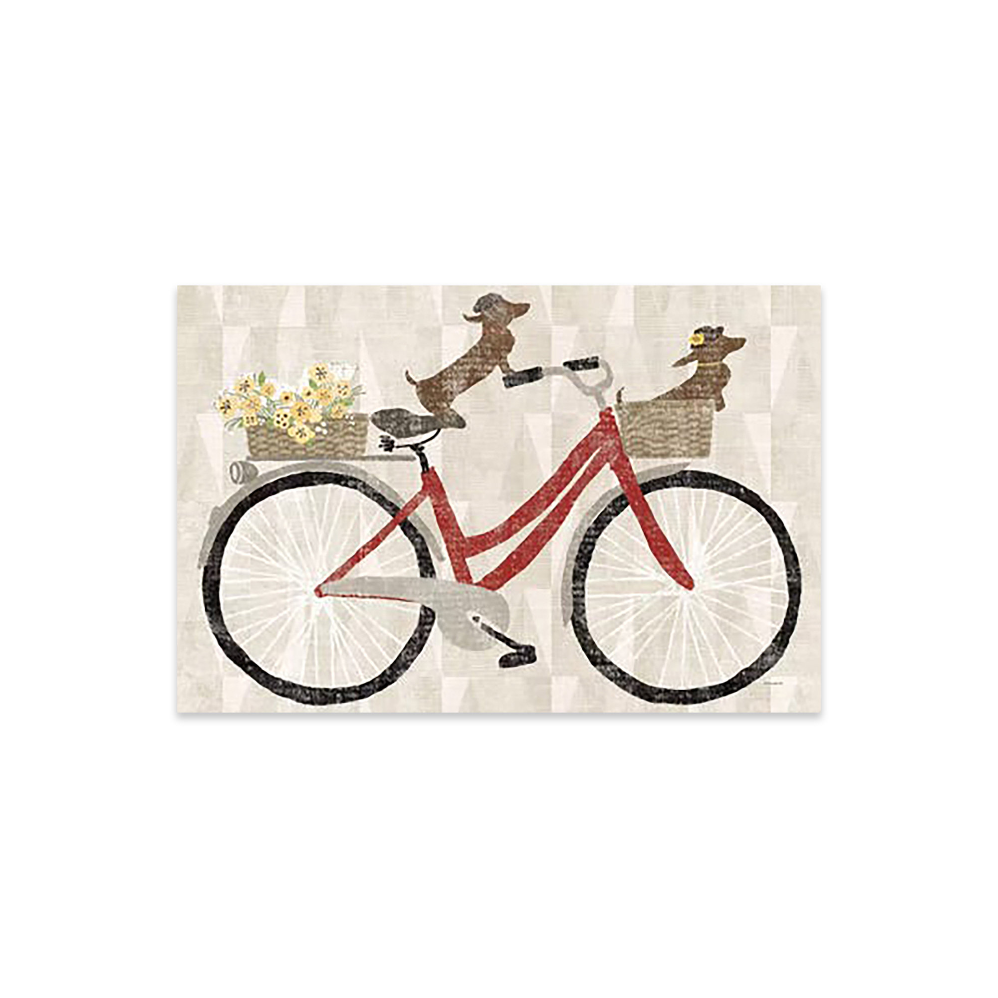 Trinx Doxie Ride Red Bike Print On Acrylic Glass | Wayfair