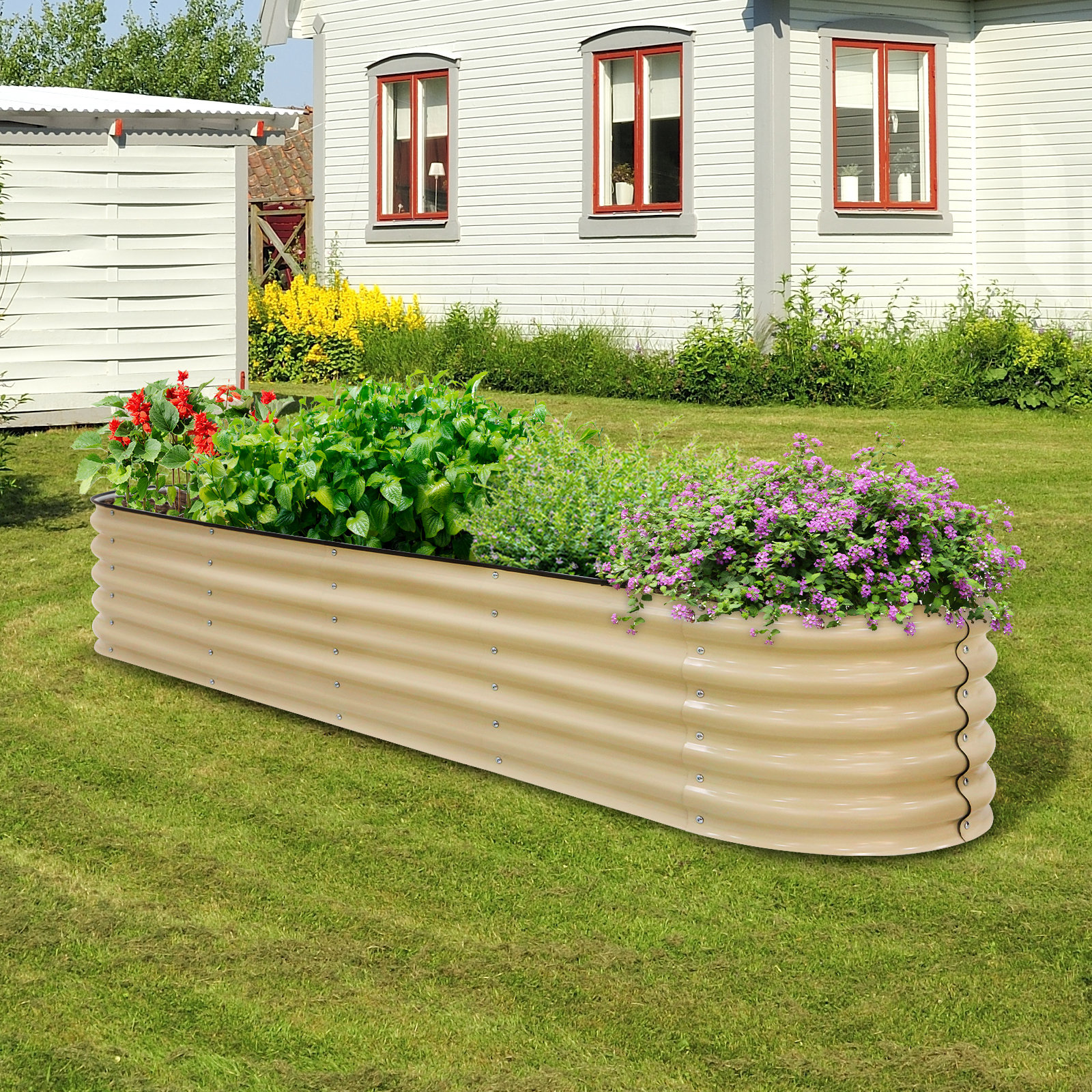 EAGLE PEAK 9 in 1 Modular 17’’ Tall Metal Outdoor Raised Garden Bed ...