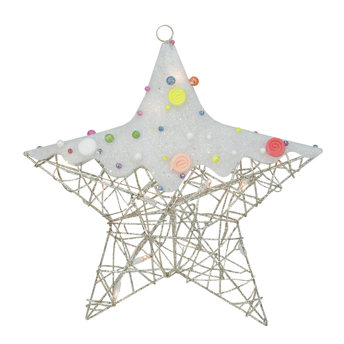 Northlight Seasonal 17" Lighted Champagne Gold Candy Covered Star ...