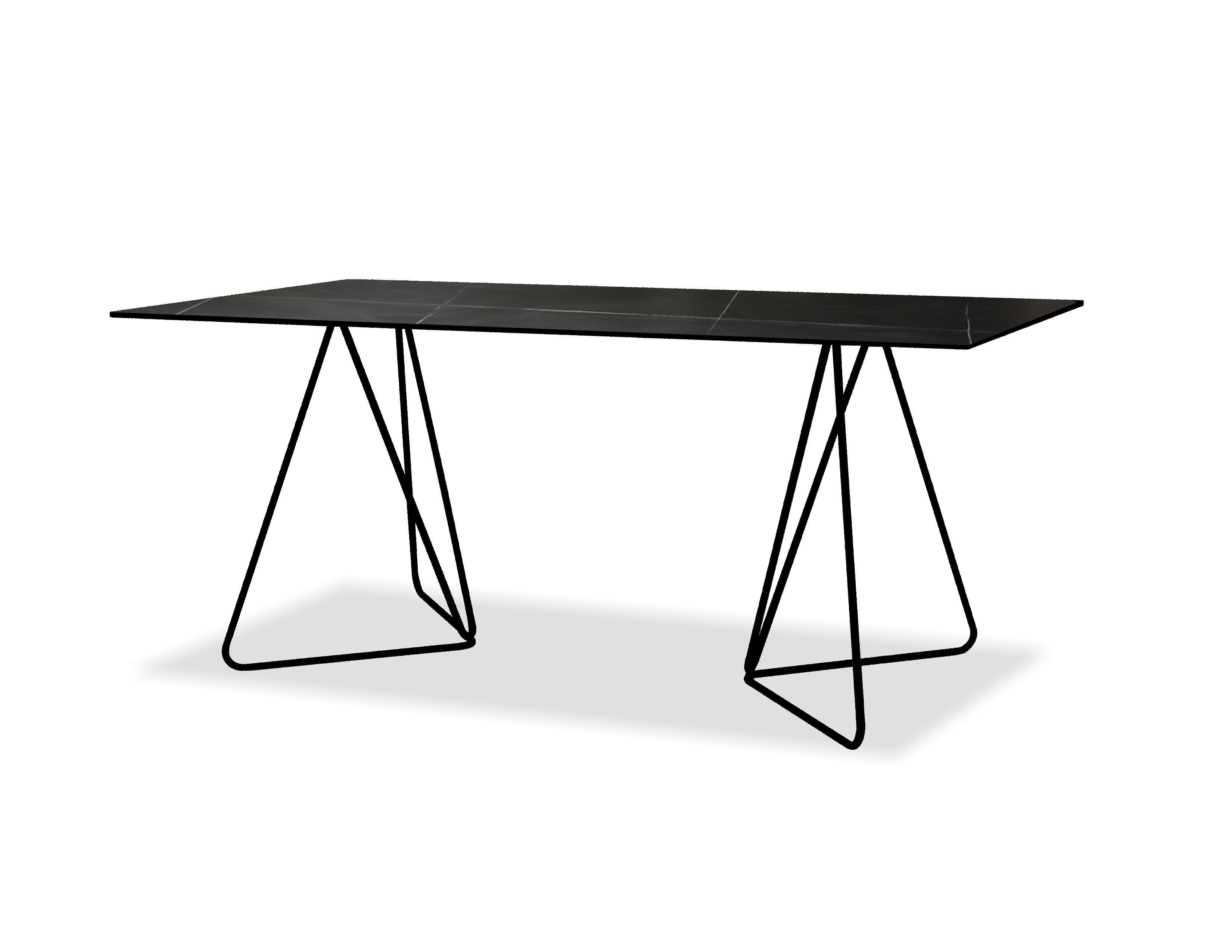 Mobital Papillon Dining Table Clear Glass Top, Powder Coated Frame ...