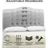 Canora Grey Linen Upholstered Headboard-Modern-Adjustable Height-Button ...