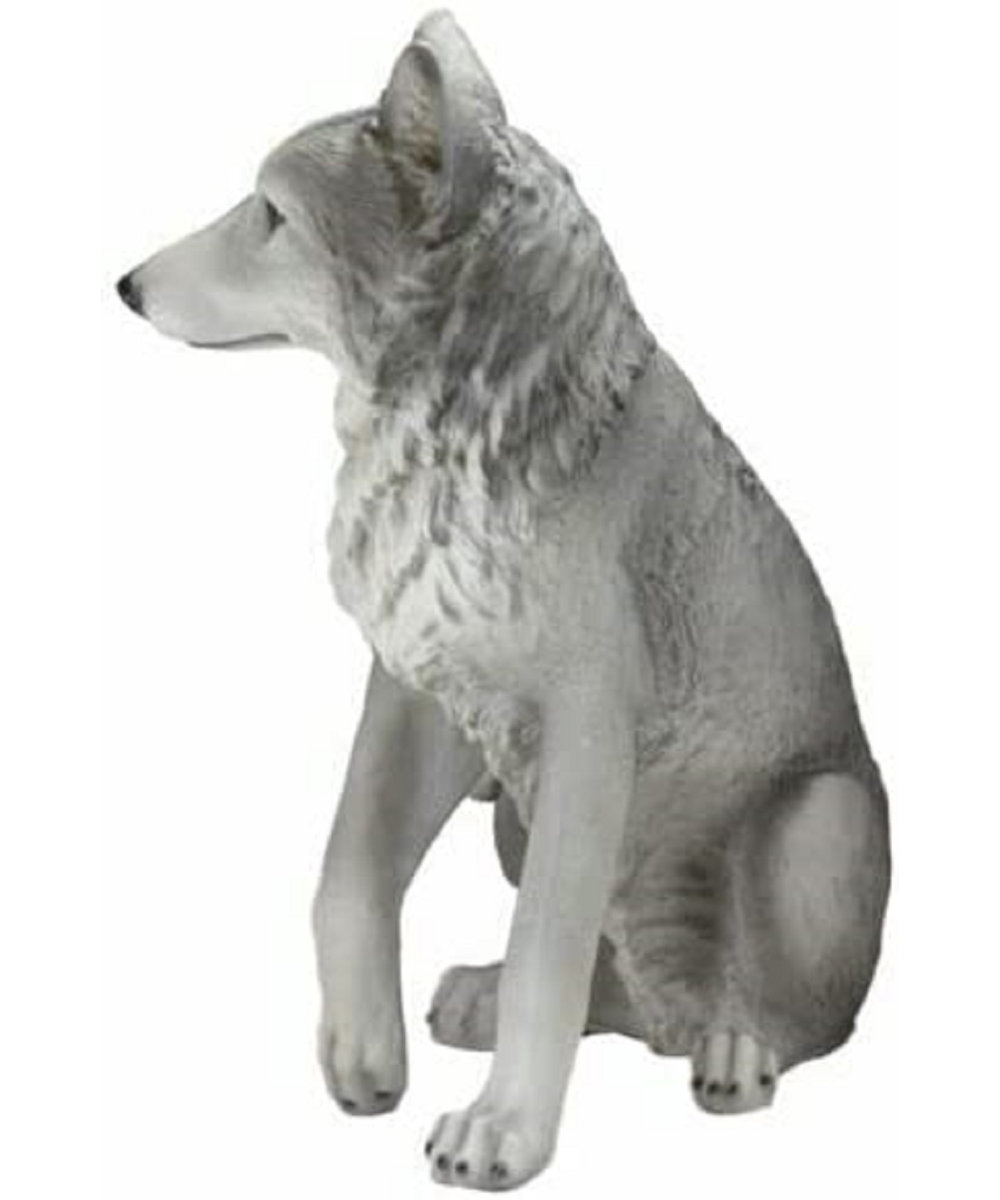 Millwood Pines Tolan Wildlife Sitting Alpha Gray Wolf Statue & Reviews ...