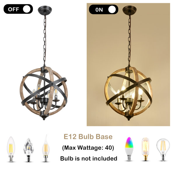 Rosalind Wheeler Farmhouse Orb Wood Chandelier & Reviews | Wayfair