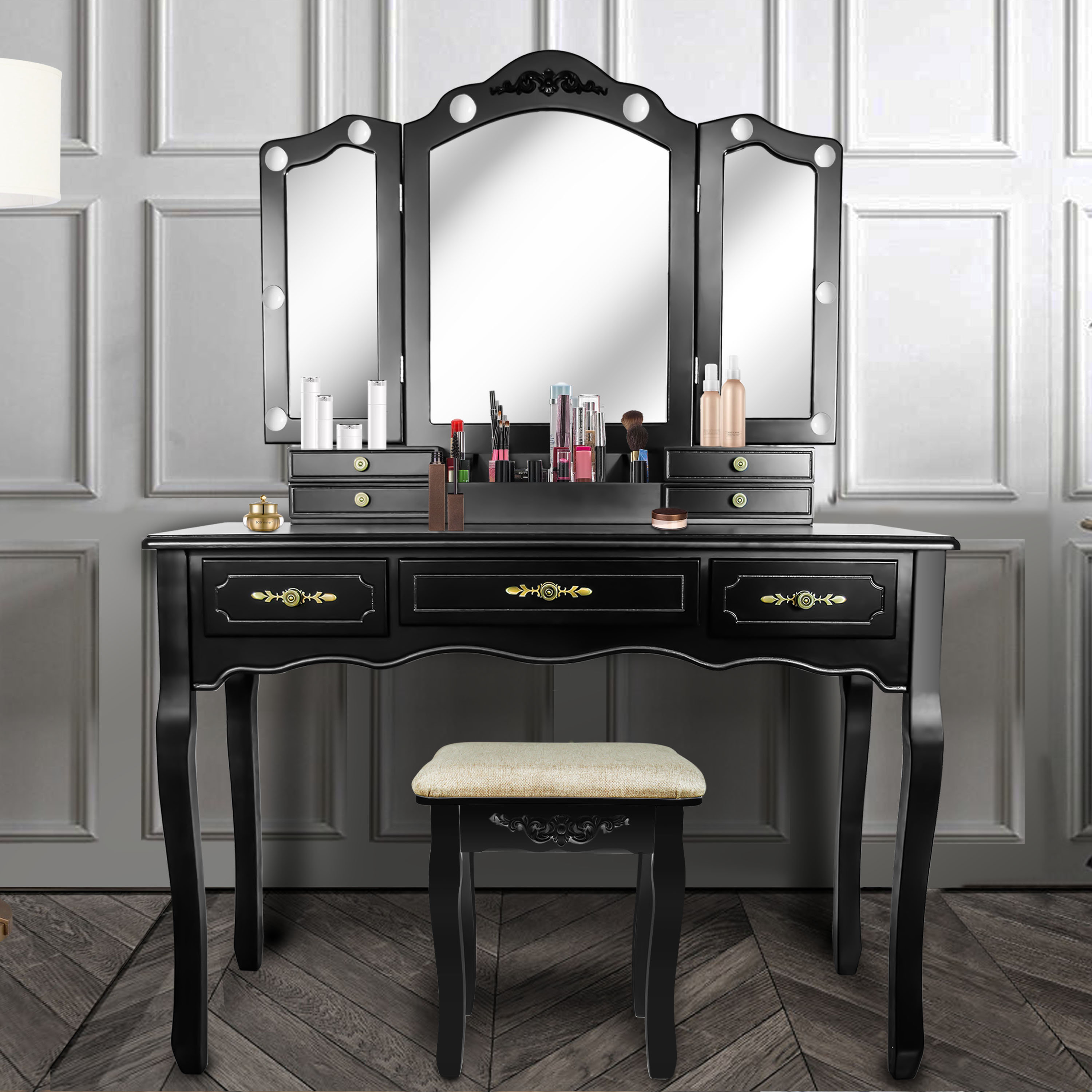 House of Hampton® Eclipse Vanity Set with Mirror & Reviews | Wayfair