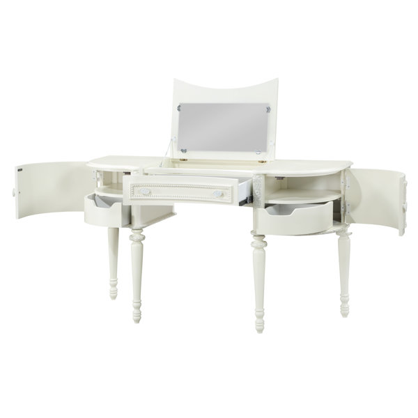 ACME Furniture Dorothy Transitional 52"L Half Moon Vanity Desk with ...