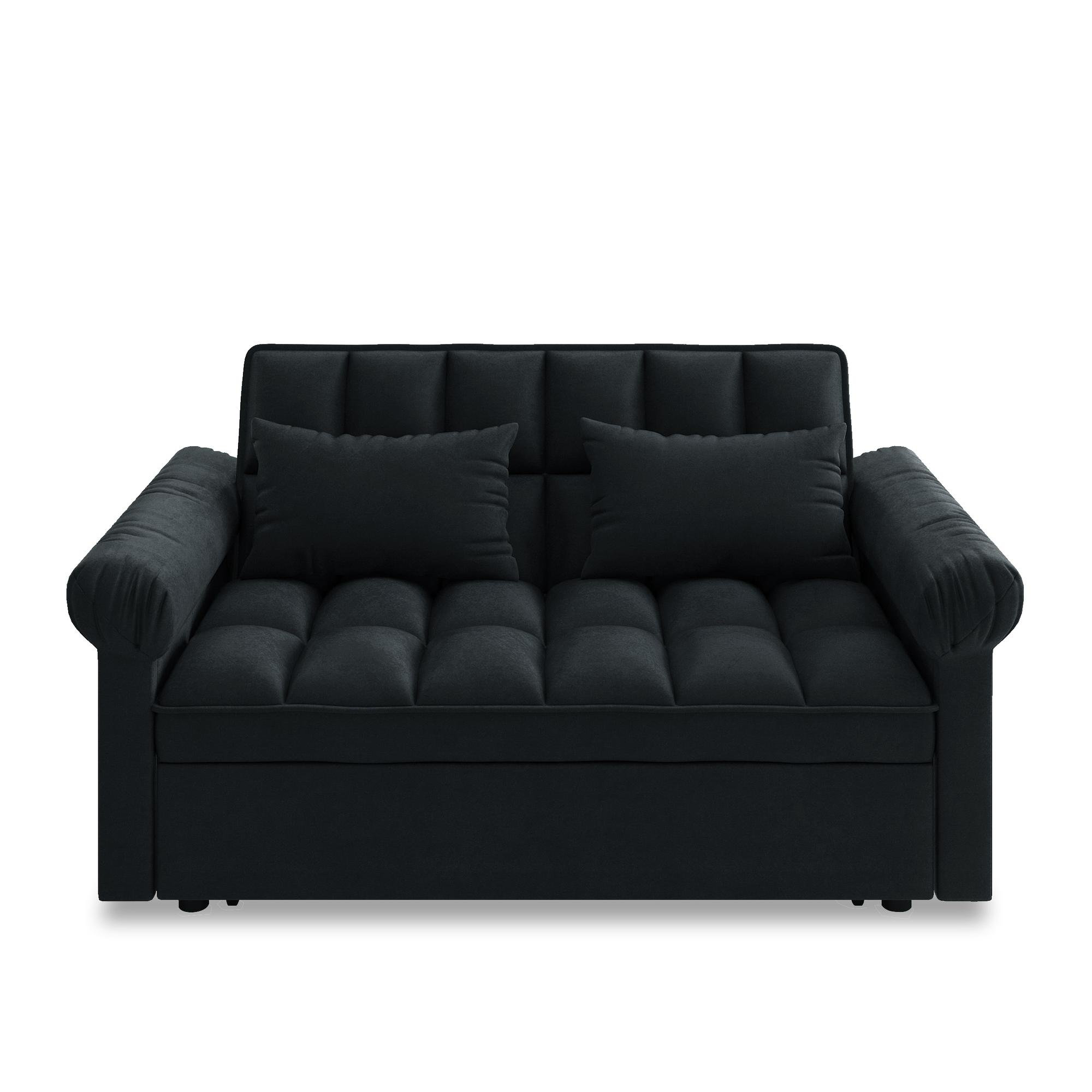 Hokku Designs Loveseats Sofa Bed with Pull-out Bed,Adjsutable Back ...