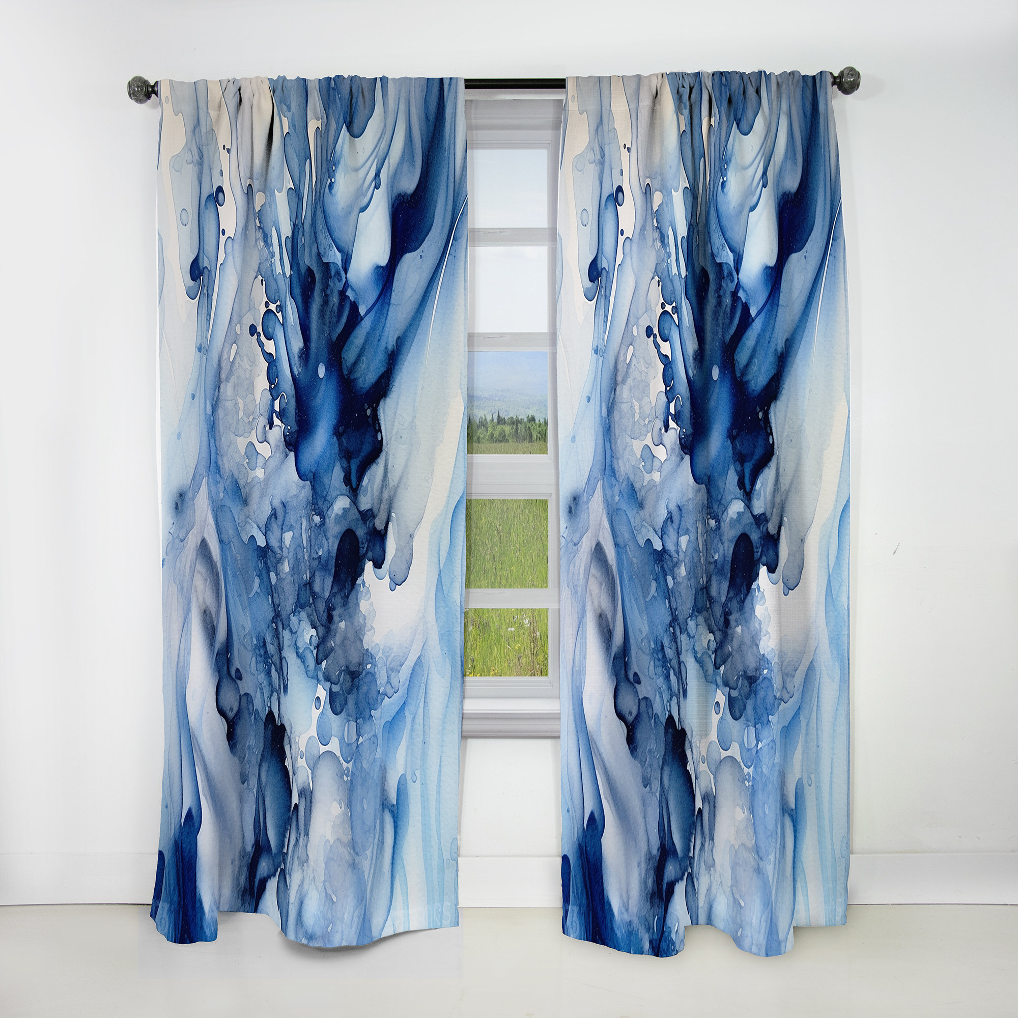 Design Art Abstract Classic Blue Waves V - Fractals Blackout Abstract ...