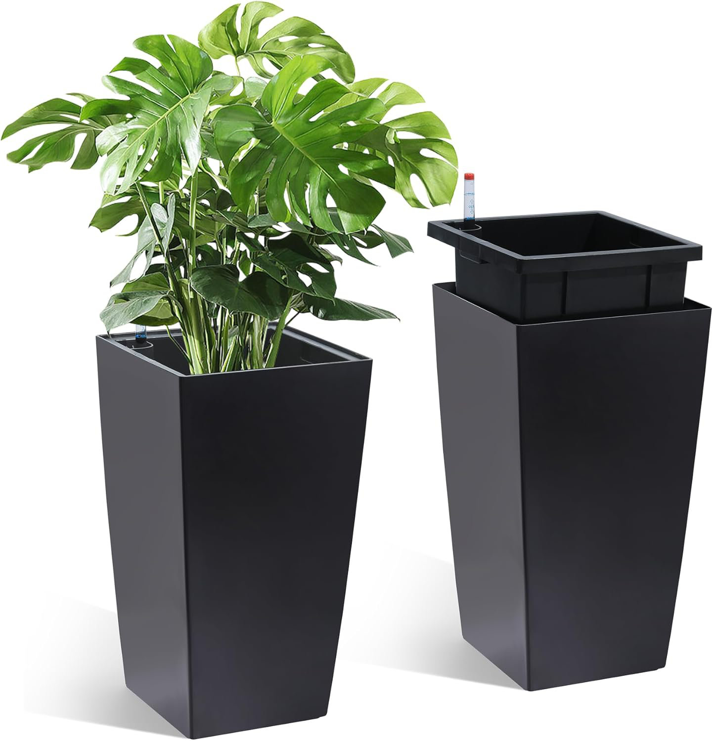 Latitude Run® 2PACK Tall Planter Set, Indoor & Outdoor Taper Planter ...