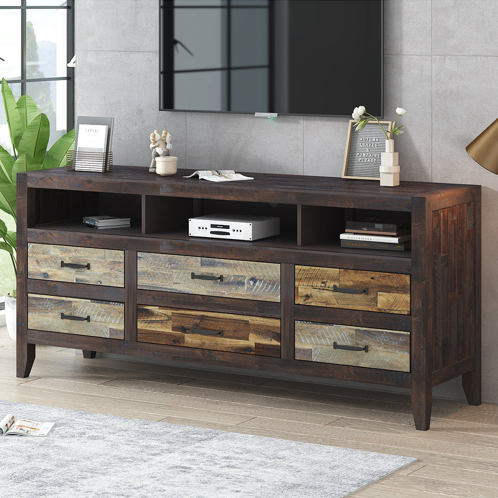 Gracie Oaks Aalias Solid Wood 63.8'' W Storage Credenza | Wayfair