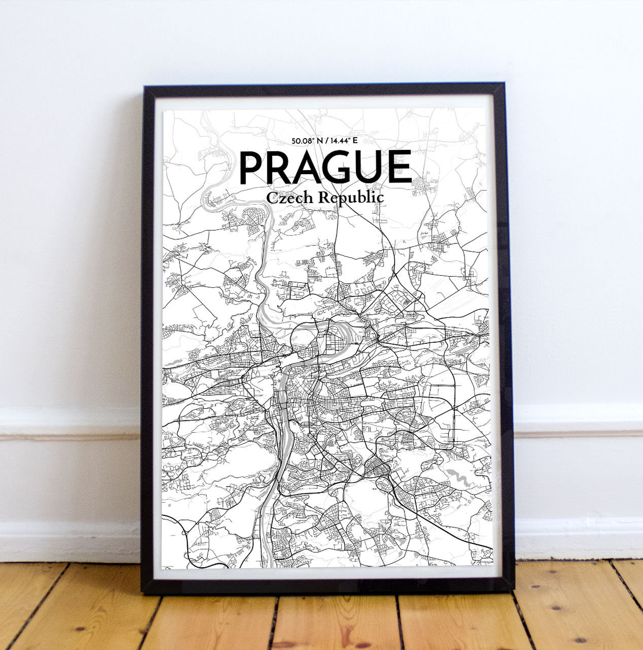 Wrought Studio 'Prague City Map' Graphic Art Print Poster in Tones ...