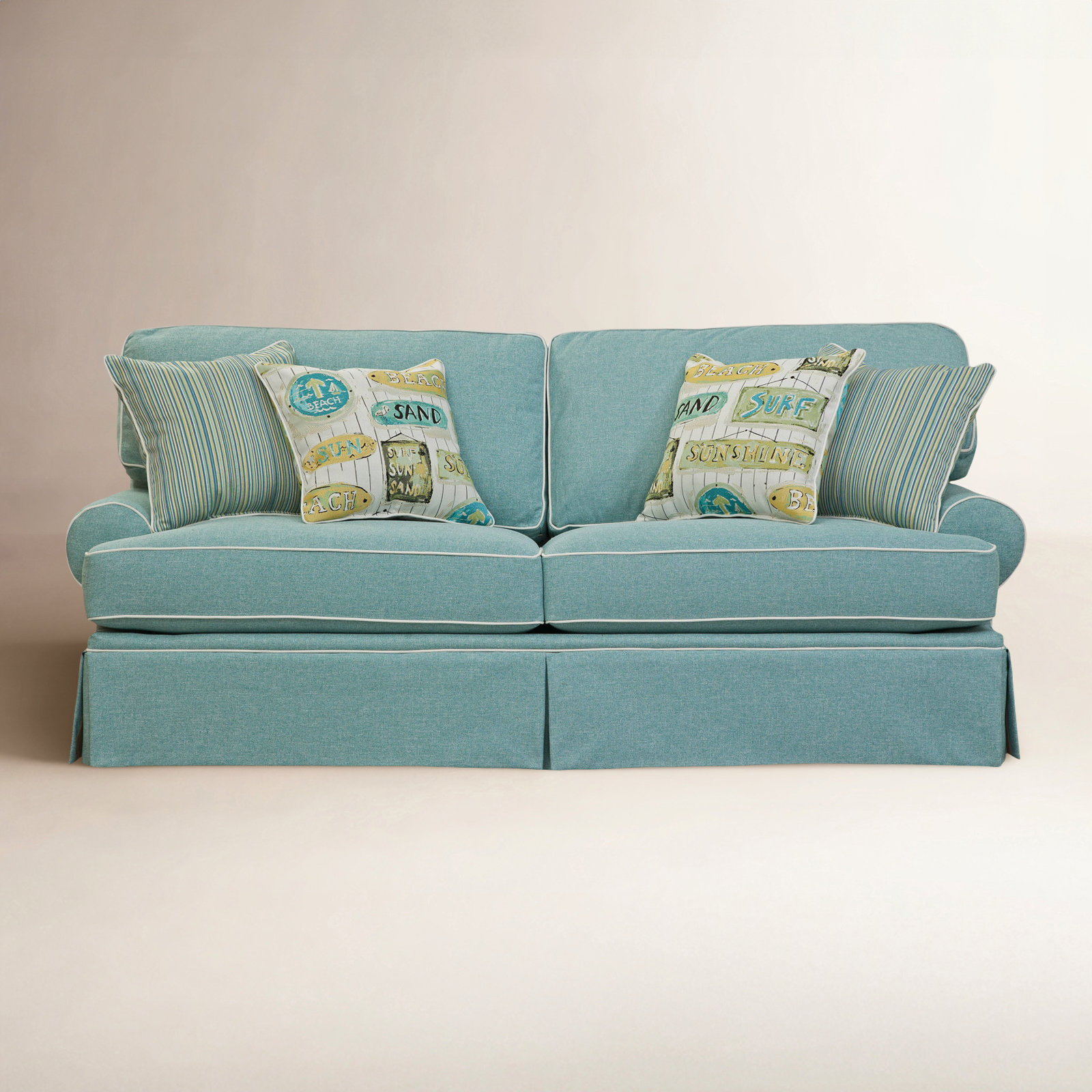 Woodhaven Furniture 90" Round Arm Sofa with Reversible Cushions ...