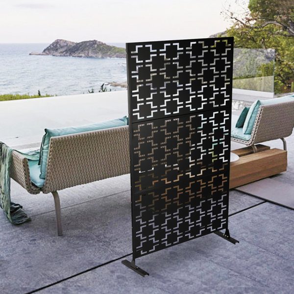 FRONG 74.8"H Decorative Metal Privacy Screen for Indoors and Outdoors ...