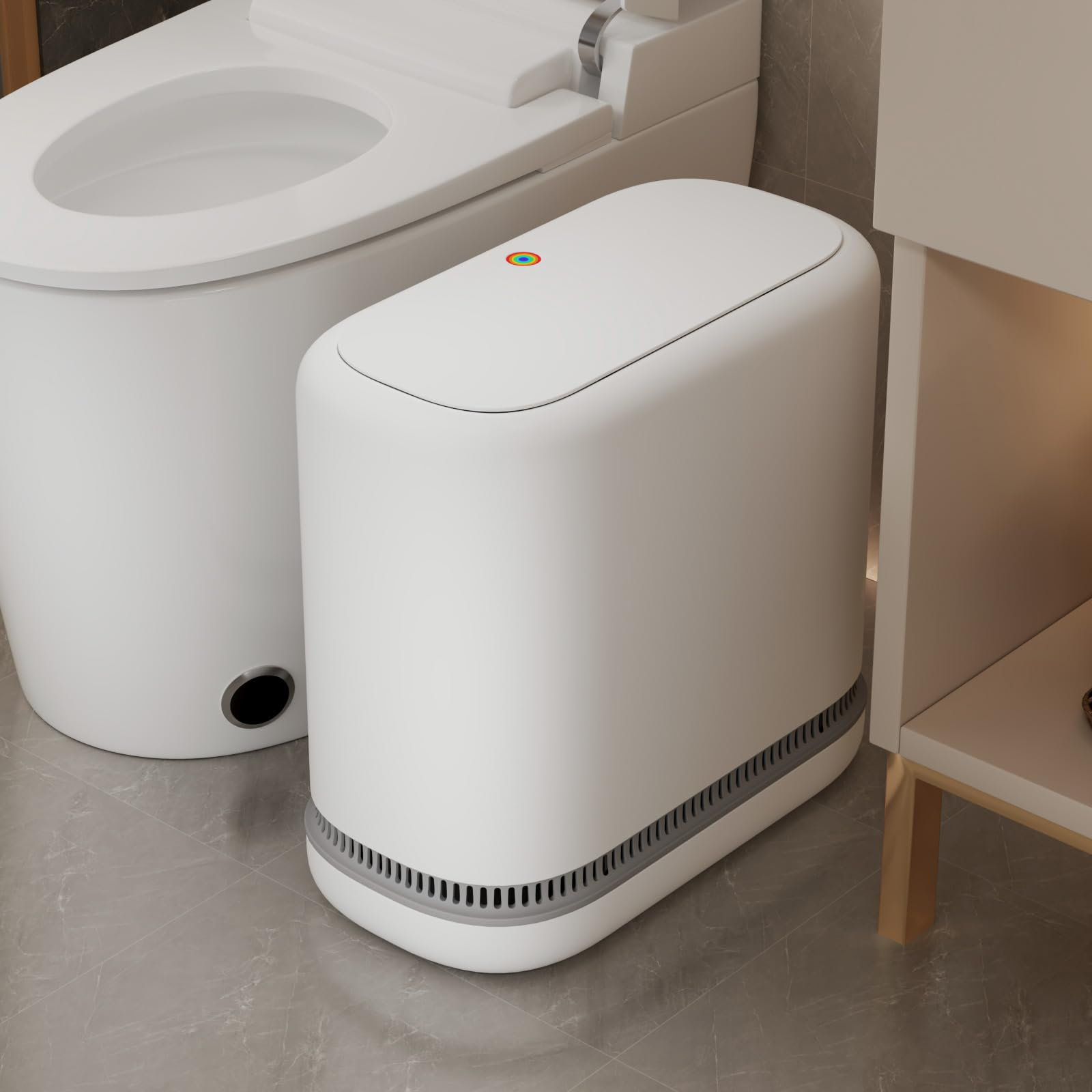 KAISHENGDAA Small Bathroom Trash Can - 3.3 Gallon Plastic Garbage Can ...