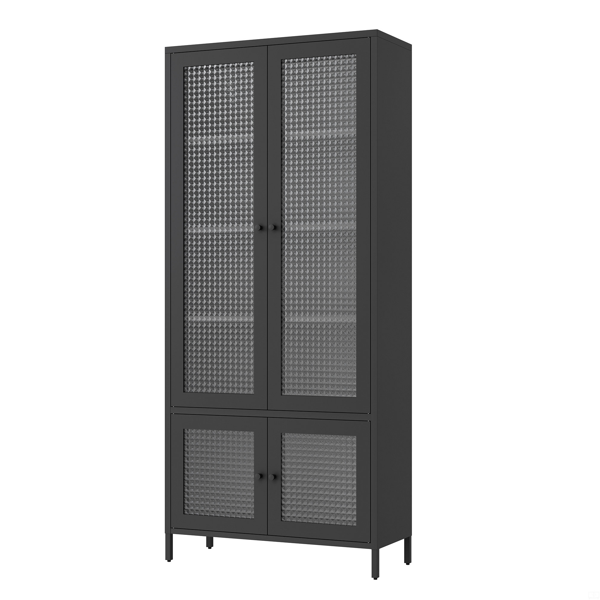 Latitude Run® Large Metal Storage Cabinet Display Cabinet With 4 Glass ...