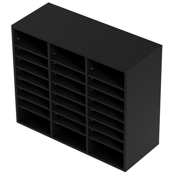 VEVOR 24 Compartments Office Mailbox with Adjustable Shelves, Wood ...