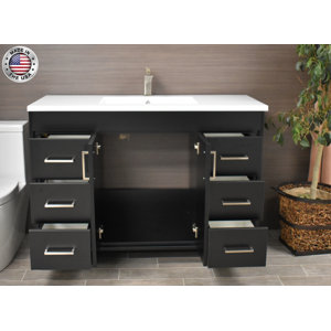 Latitude Run® Ceravolo 48'' Single Bathroom Vanity with Plastic Top ...