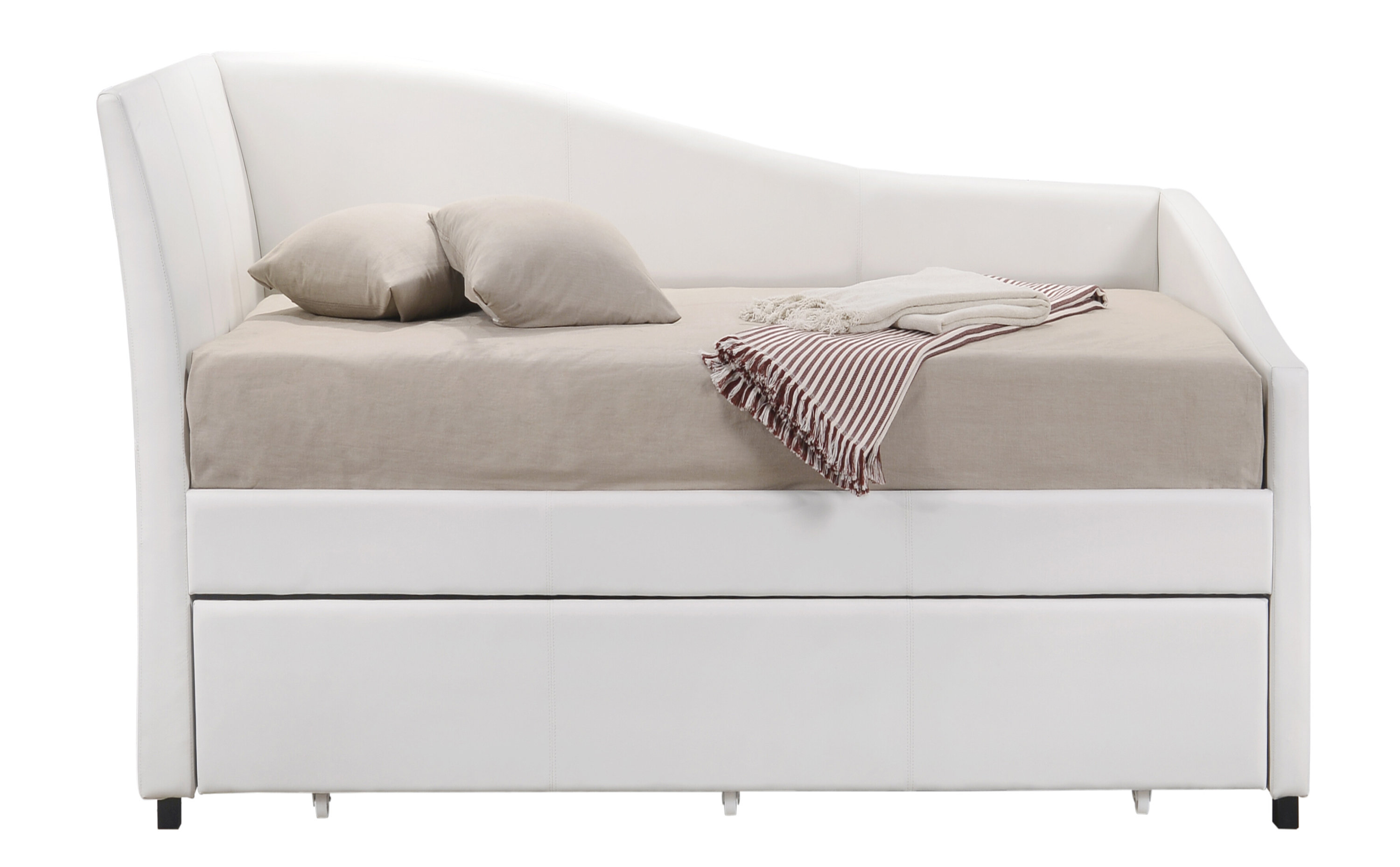 Plethoria Nolan White Daybed with Trundle Bed | Wayfair
