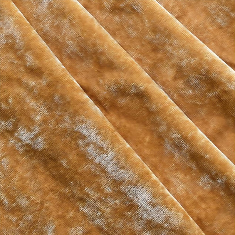 Brayden Studio® Gold Shower Curtain For Bathroom, Luxury Crushed Velvet ...