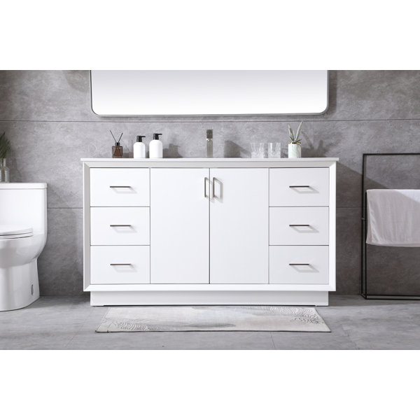 Latitude Run® Grimona 60'' Single Bathroom Vanity with Engineered ...