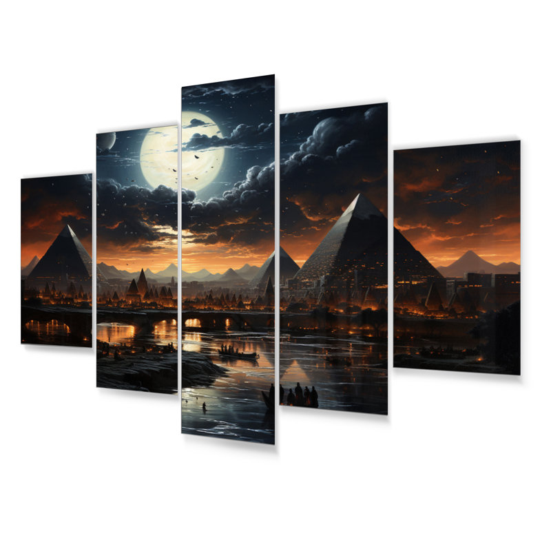 Design Art Egypt Celestial Sky Pyramid - Egypt Metal Wall Art Living ...