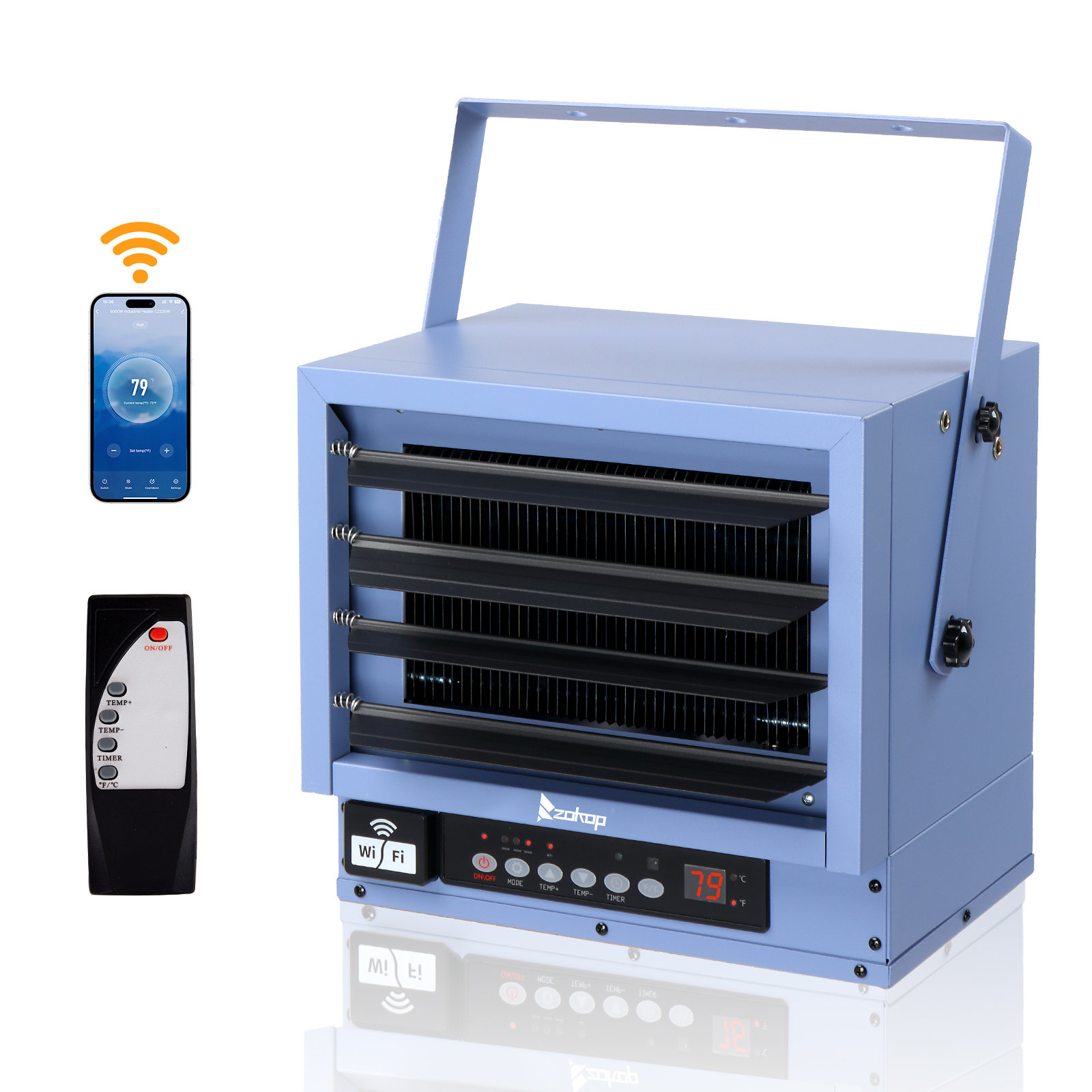 Winado 240-Volt Electric Garage Heater With Remote And Wifi Function ...