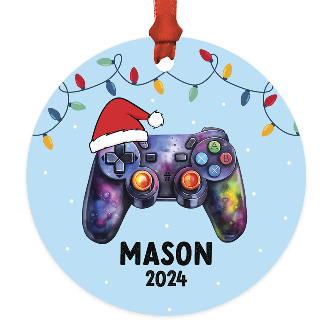 George Oliver Custom Santa Hat Video Game Remote Ornament 20XX Metal ...