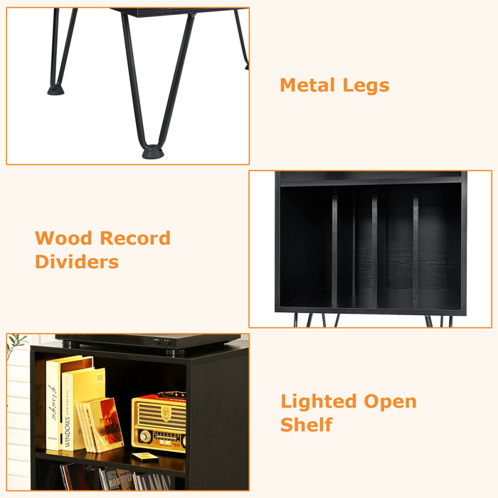 Wade Logan® Audio Rack with 3-Color LED RGB Light & Reviews | Wayfair