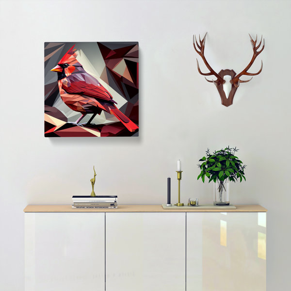 The Seasonal Aisle Cardinal Bird Cubism - Print | Wayfair.co.uk