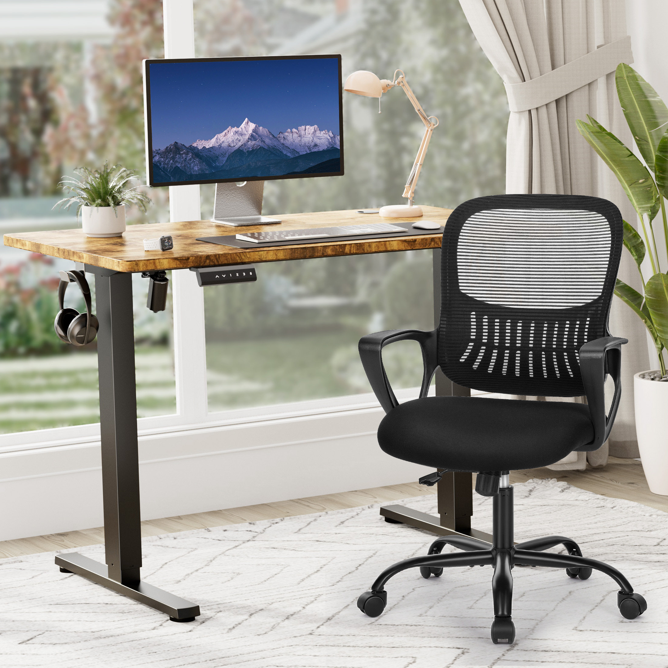 Inbox Zero Standing & Height-adjustable Desks Office Set with Office ...