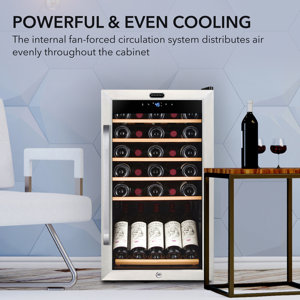 Whynter 34 Bottle Freestanding Wine Refrigerator with Display Shelf and ...