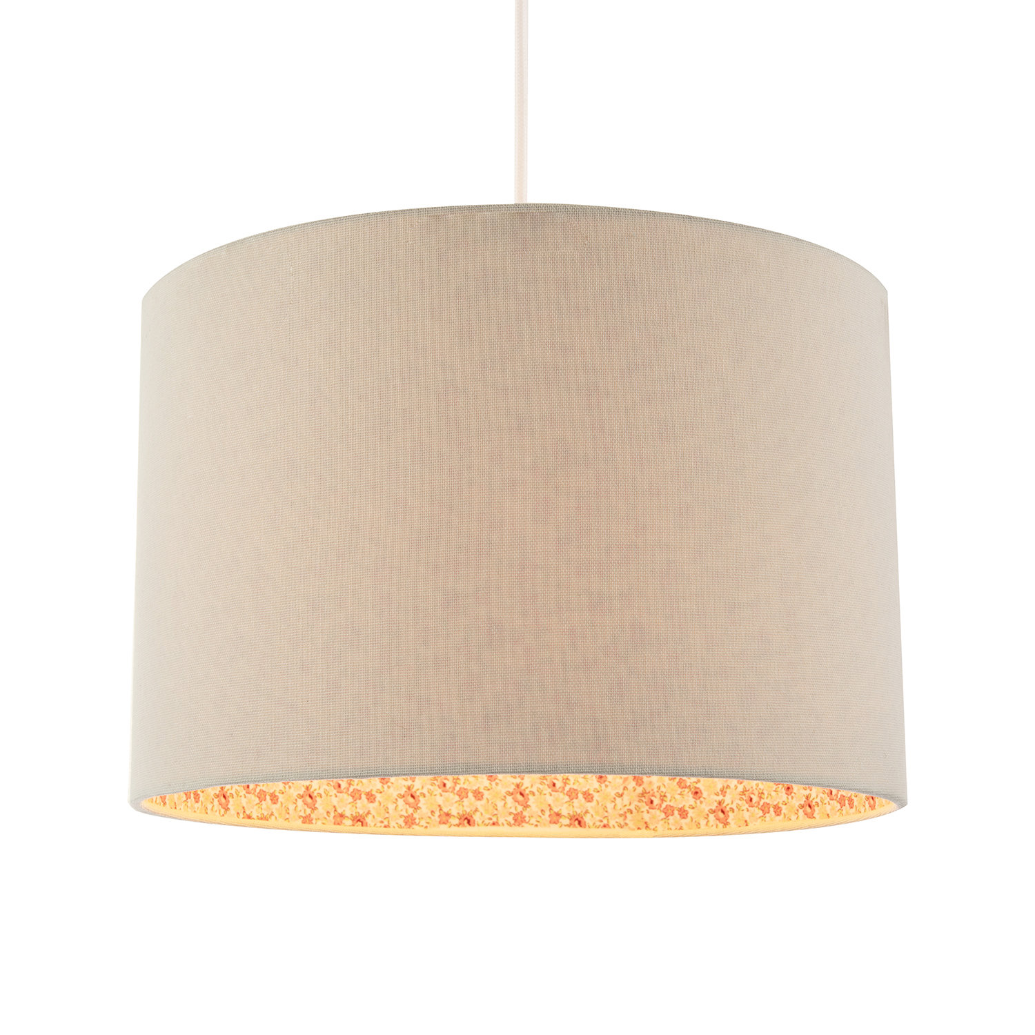 Marlow Home Co. Linen Lamp Shade With Inner Floral Fabric Lining By ...