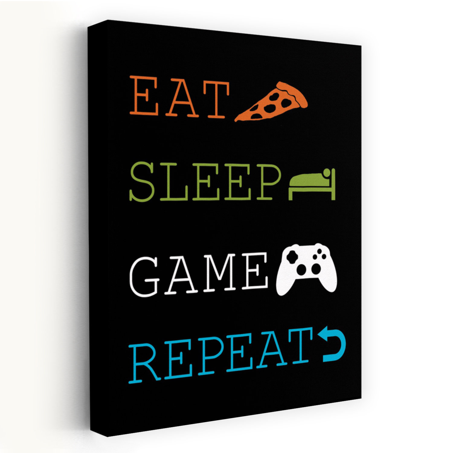 Ivy Bronx Eat Sleep Game Repeat Whimsical Abstract Contemporary Art ...