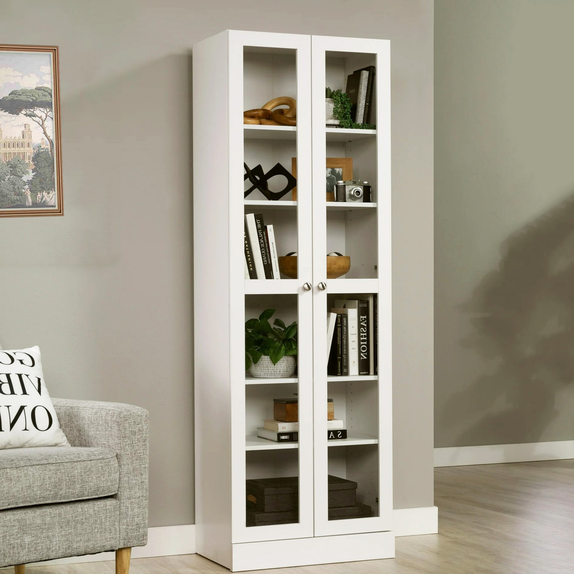 Latitude Run® Glass Door Bookcase | Wayfair