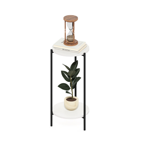 17 Stories Rhoat 2-Tier Modern Tall Round Side Side Table with Sturdy ...