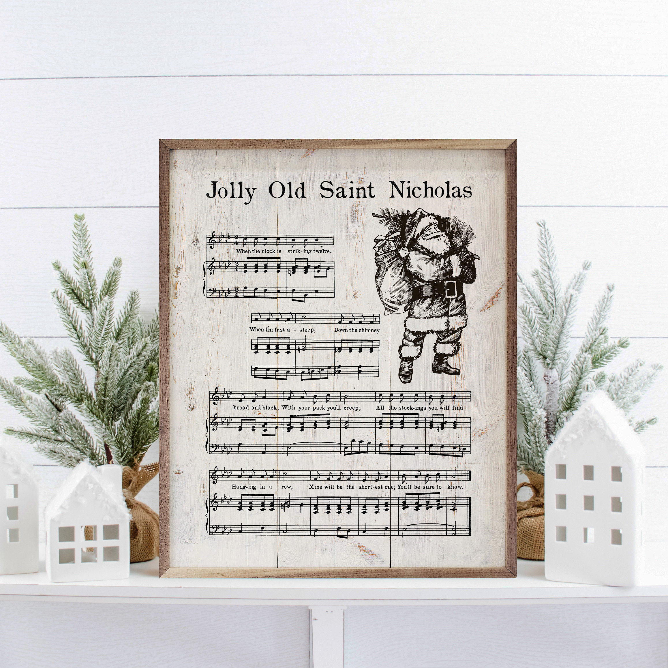 The Holiday Aisle® Jolly Old St Nick Sheet Music Whitewash | Wayfair